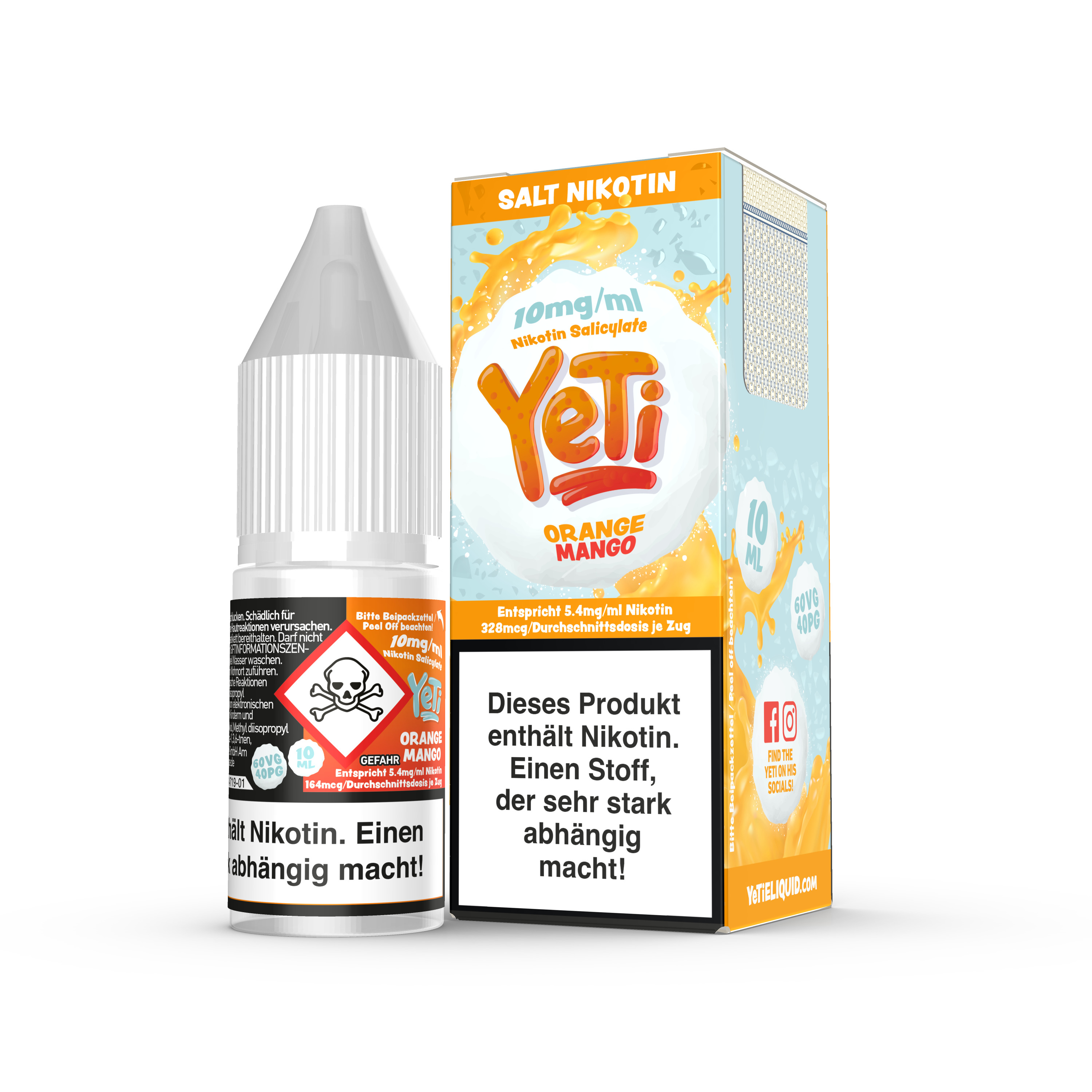 YETI NicSalt - Orange Mango Liquid 10ml 10mg | Alpha Steam Online Vape Shop