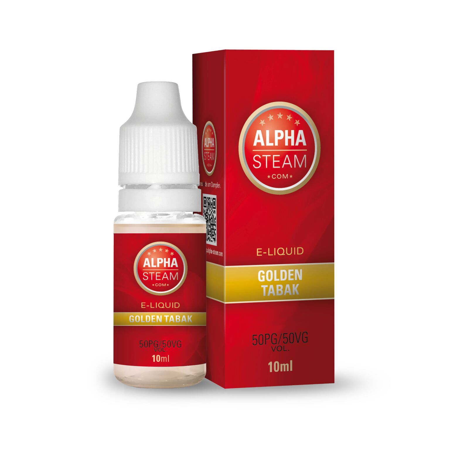 Alpha-Steam - Goldener Tabak Liquid 10ml | Alpha Steam Online Vape Shop